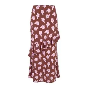 PALM COLLECTIVE Magnolia Skirt Floral Print Midi Skirt