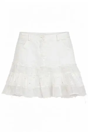 CONQUISTA Embroidered Tiered Mini Skirt