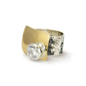 KARYN CHOPIK STUDIO LTD Silver / Gold Light Catcher Ring - Silver/gold