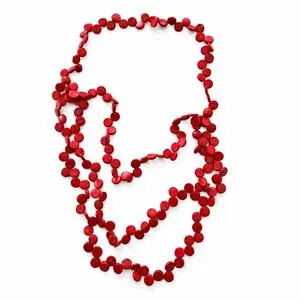 BELLUS DOMINA Fuchsia Wooden Bead Necklace