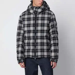 Moncler Ivory Check-pattern Down Jacket