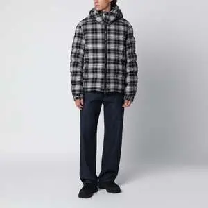 Moncler Ivory Check-pattern Down Jacket