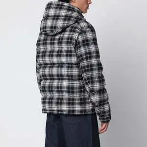 Moncler Ivory Check-pattern Down Jacket