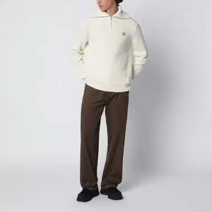 Moncler Cream Ribbed Wool Jumper