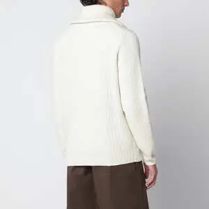 Moncler Cream Ribbed Wool Jumper