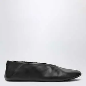THE ROW Stella Ballerinas In Leather And Shearling - Black