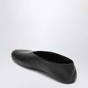 THE ROW Stella Ballerinas In Leather And Shearling - Black