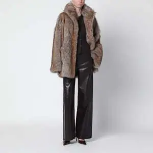 BB COUTURE Brigitte Coat In Wolf-effect Faux Fur