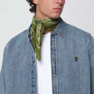 Destin Pistachio Judy Bandana Scarf In Wool - Green