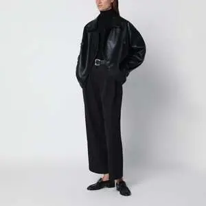 Source Unknown Faux Leather Double-breasted Jacket