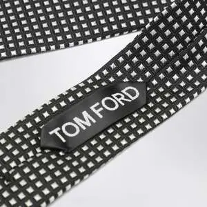TOM FORD Silk Tie With Micro-square Pattern