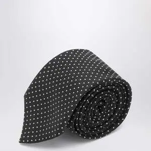 TOM FORD Silk Tie With Micro-circle Pattern
