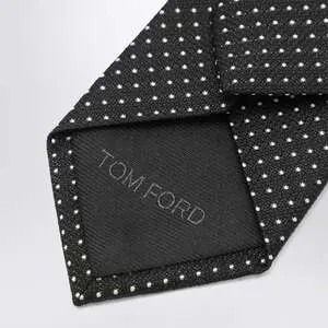 TOM FORD Silk Tie With Micro-circle Pattern