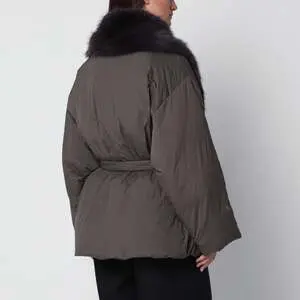Source Unknown Egizio Puffer Jacket With Faux Fur Collar