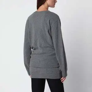 Source Unknown Wool Blend Jumper With Tie Detail - Grey