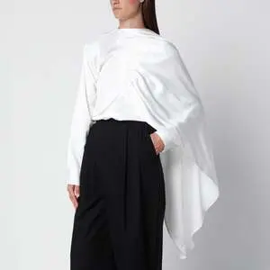 Source Unknown Koa Draped Satin Blouse - White