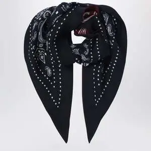 Destin Navy Blue/burgundy Triangular Bandana Scarf