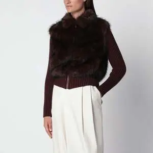 Source Unknown Meti Cardigan With Faux-fur Insert