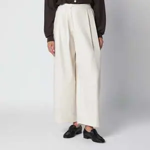 Source Unknown Leiko Ivory Wide-leg Trousers