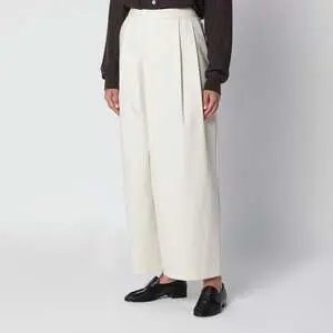 Source Unknown Leiko Ivory Wide-leg Trousers