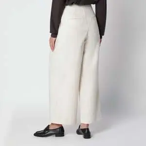 Source Unknown Leiko Ivory Wide-leg Trousers