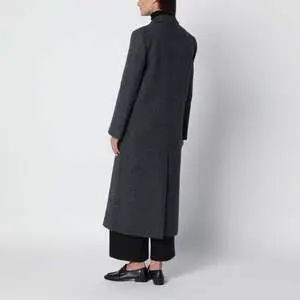 Source Unknown Dark Reyna Double-breasted Herringbone Coat