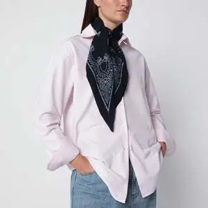 Destin Navy Triangular Bandana Scarf In Wool