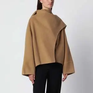 Source Unknown Oversized Wool Cloth Coat With Asymmetrical Panel