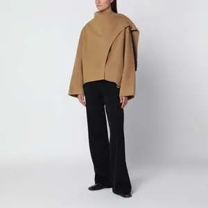 Source Unknown Oversized Wool Cloth Coat With Asymmetrical Panel