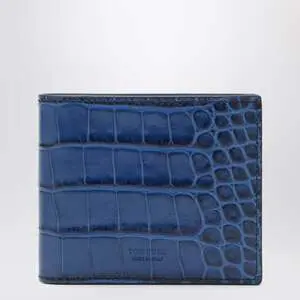 TOM FORD Bifold Wallet In Glossy Crocodile-effect Leather
