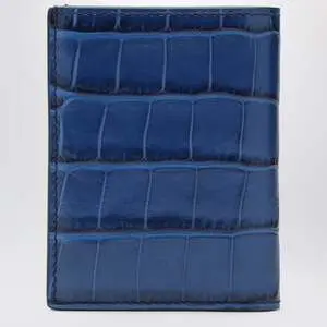 TOM FORD Book-style Card Holder In Glossy Crocodile-effect Leather