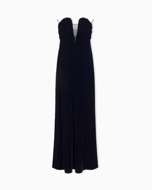 Giorgio Armani Long Bustier Dress - Blue