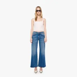 MOTHER Petites The Lil Mid Rise Sidestepper Twist Sneak Strike It Rich Jeans - Blue