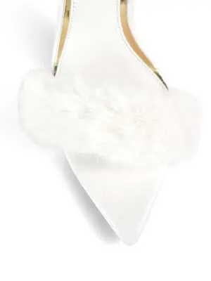 Frederick's Of Hollywood Aileen Pointed Toe Heel With Feather Detailing