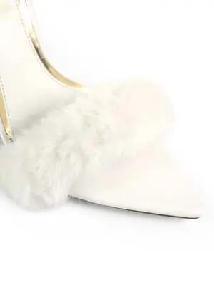 Frederick's Of Hollywood Aileen Pointed Toe Heel With Feather Detailing