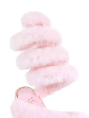 Frederick's Of Hollywood Allure Fluffy Stiletto Sandal - Light Pink