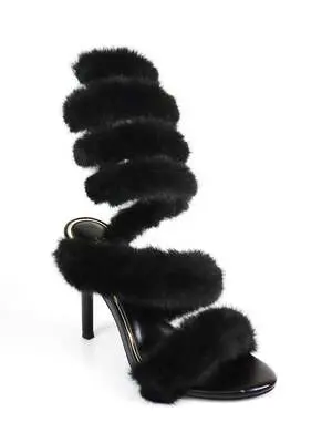 FREDERICK'S OF HOLLYWOOD Allure Fluffy Stiletto Sandal