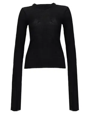 Rick Owens T-shirt "cropped Hooded Rib Ls T