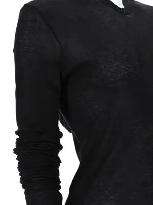 Rick Owens T-shirt "cropped Hooded Rib Ls T
