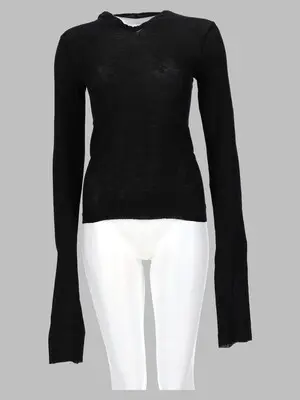 Rick Owens T-shirt "cropped Hooded Rib Ls T