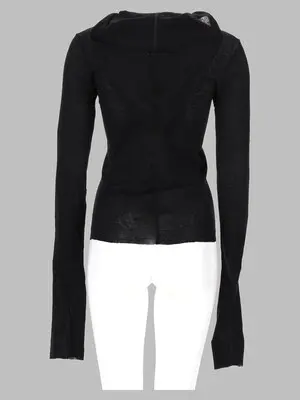 Rick Owens T-shirt "cropped Hooded Rib Ls T