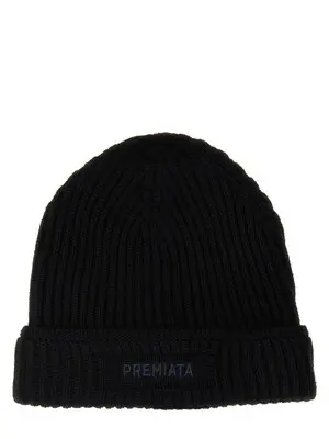 Premiata Wool Beanie With Logo - Black