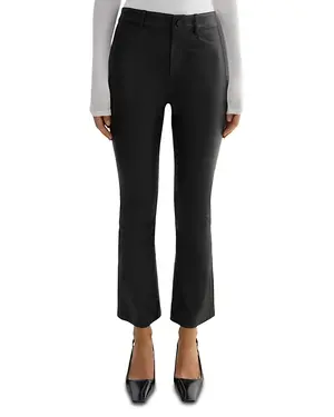 LAMARQUE Stretch Leather Crop Flare Pants