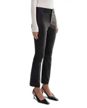 LAMARQUE Stretch Leather Crop Flare Pants