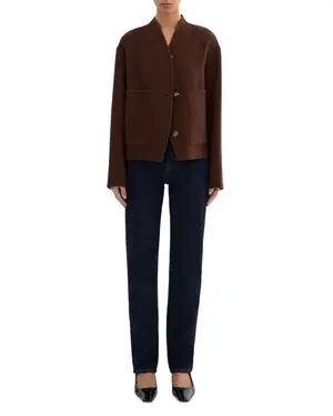 LAMARQUE Hania Stand Collar Reversible Jacket