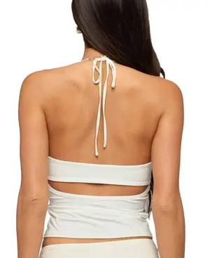 EDIKTED Raquel Sequin Striped Halter Top