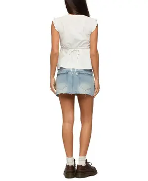 EDIKTED Linen Look Lacey Top