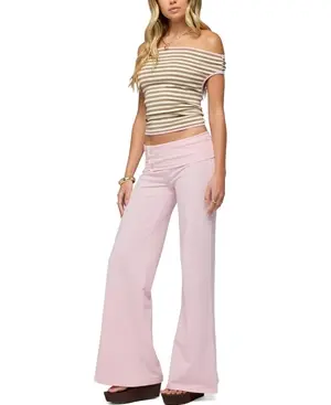 EDIKTED Poppy Foldover Wide Leg Pants