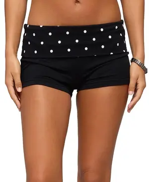 EDIKTED Kizzy Polka Dot Foldover Micro Shorts