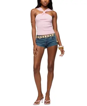 EDIKTED Kerren Knotted Knit Top